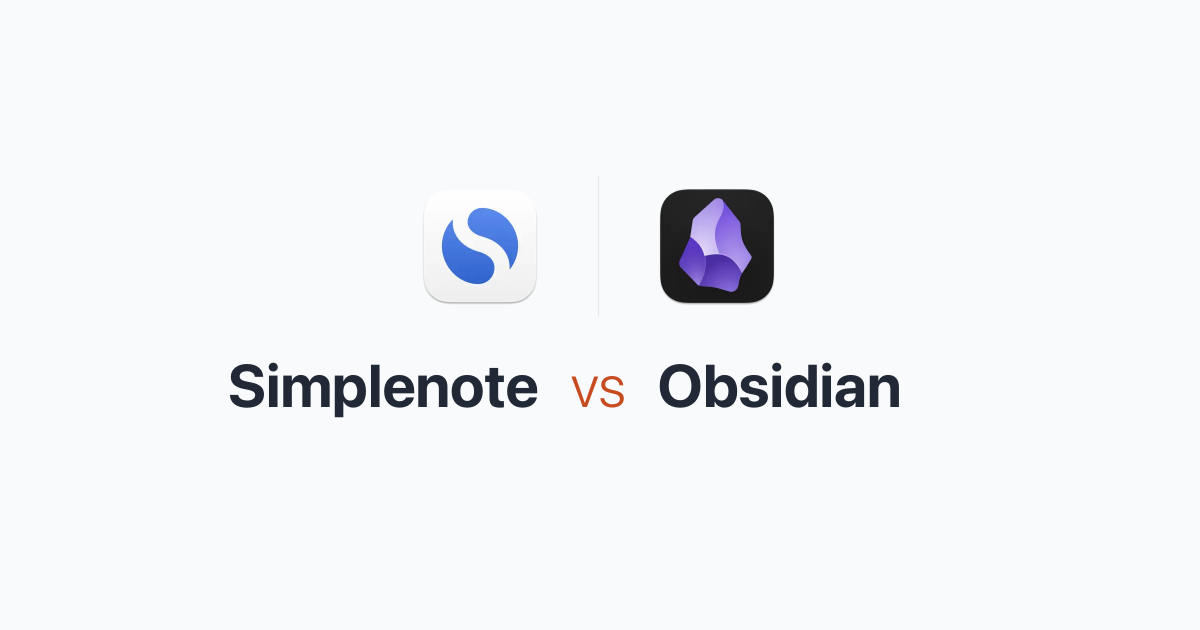 Simplenote vs Obsidian